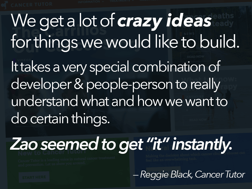 Zao Client Spotlight: An Interview with Reggie Black of Cancer Tutor